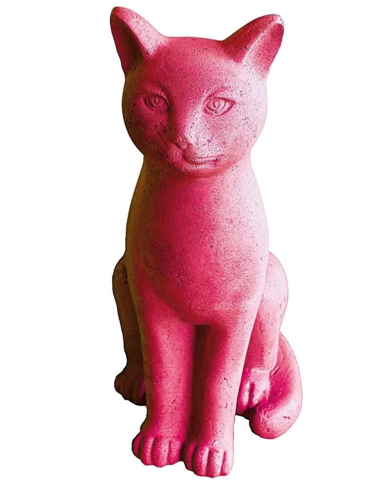 Statue et sculpture en résine d'un chat rose disponible en 25 colories ...