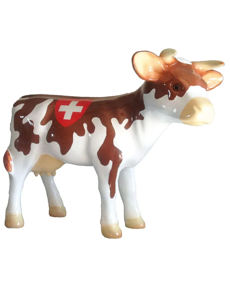 Animaux en résine | Vache SUISSE pour la décoration - Déco et Artisanat