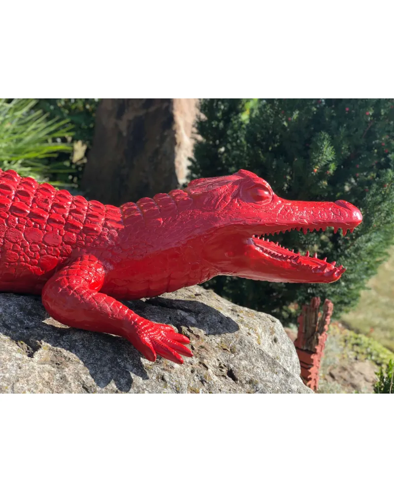 Statue décorative en résine d'un Alligator ou Caïman XL Design à ...