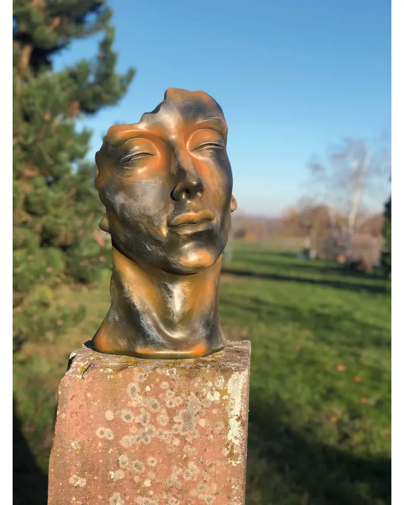 Resin Statue of an Aged Effect Male Bust