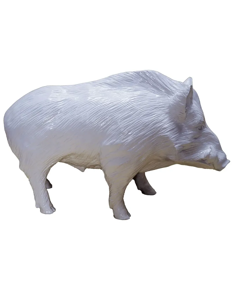 Resin statue and sculpture of a Giant Boar Color White (RAL 9010 ...