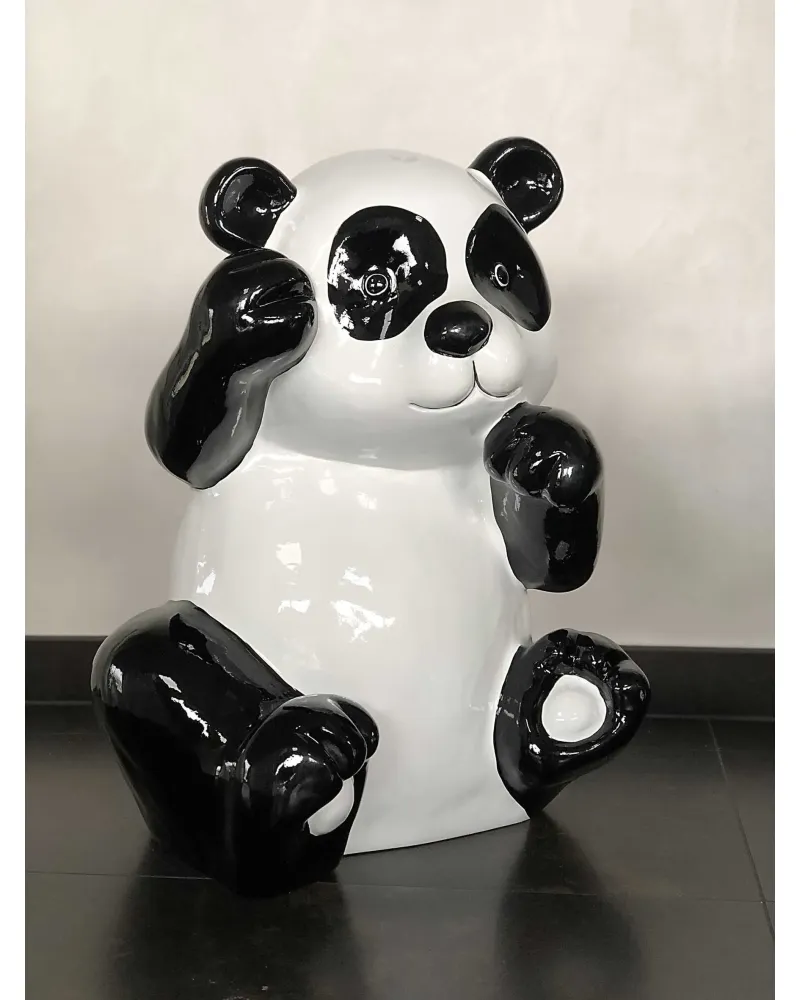 Statue et sculpture en résine d'un Panda assis - Déco et Artisanat