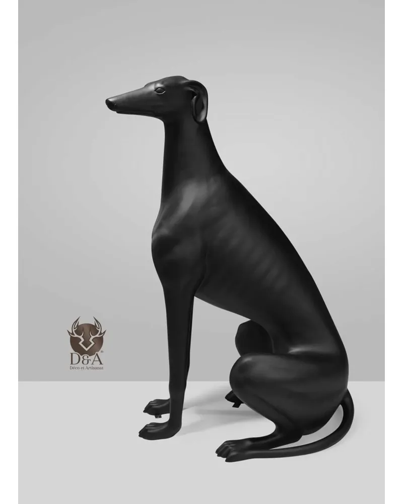Statue Design of a giant resin Greyhound Color Black (RAL 9005) - Déco ...