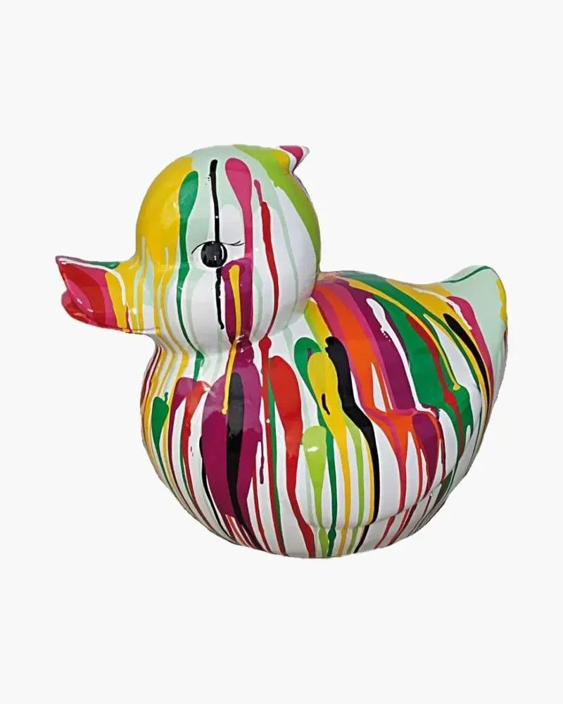 Resin statue and sculpture of a Trash Duck S Pattern Trash 1 - Déco et ...