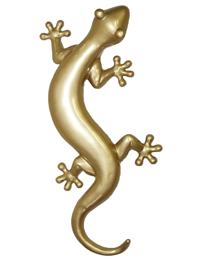 Resin statue and sculpture of a Salamander Color Gold (RAL 1036) - Déco ...
