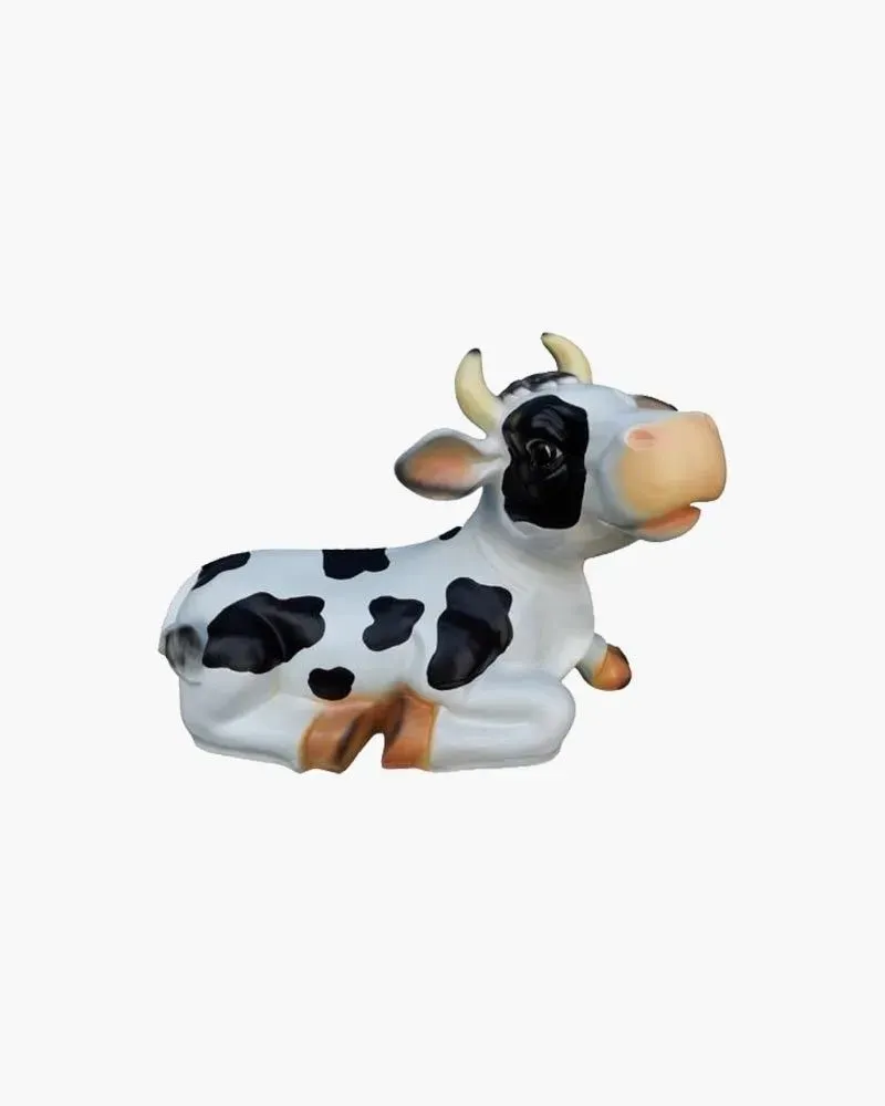 Resin design statue, life size, of a realistic cow grazing - Déco et ...