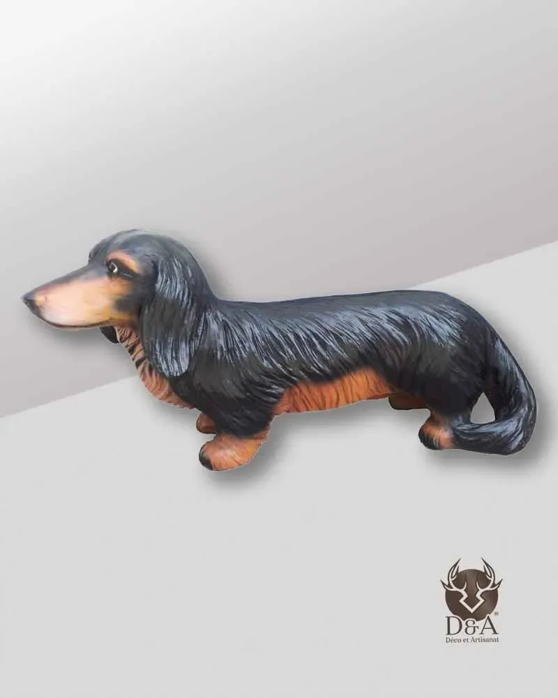Animaux | Statue d'un Teckel S réaliste en résine - Déco et Artisanat