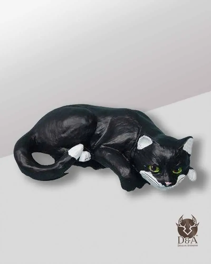 Animaux | Statue résine d'un Chat réaliste couché - Déco et Artisanat
