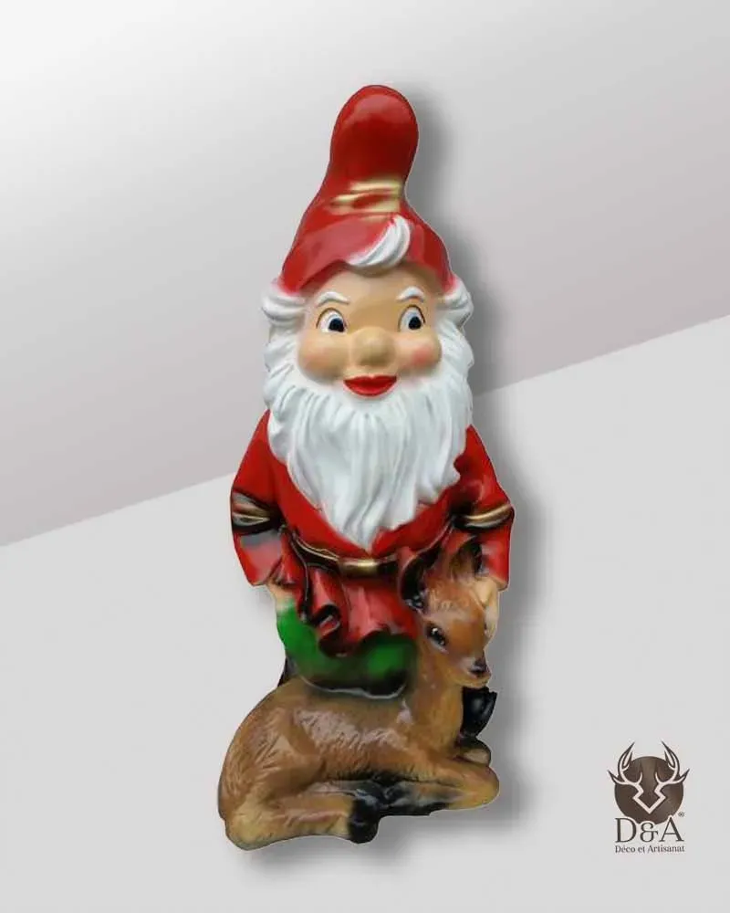 Statue Nain de jardin avec cerf, le cadeau idéal pour votre jardin ...